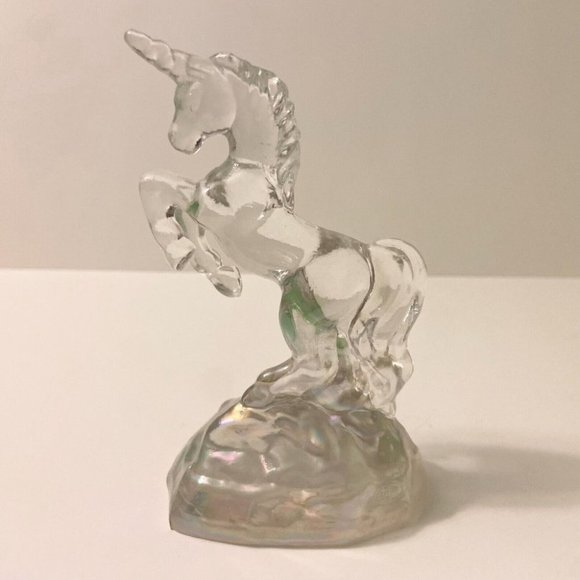 Art | Vintage Fenton Clear Glass Unicorn Figurine 5 Inch Tall Art Glass ...